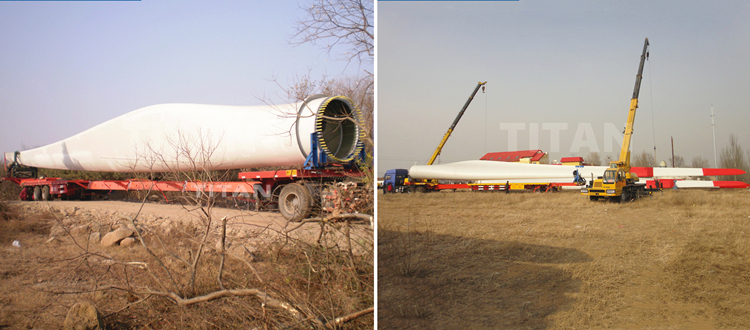 Heavy haul trailers for hauling wind blades, wind turbines and wind towers