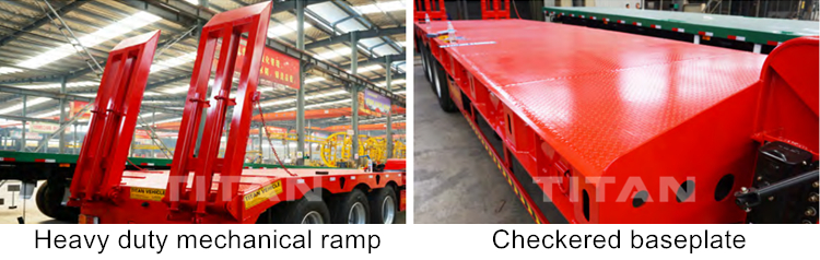 3 Axles pool & flat platform lowbed | lowboy semi-trailer